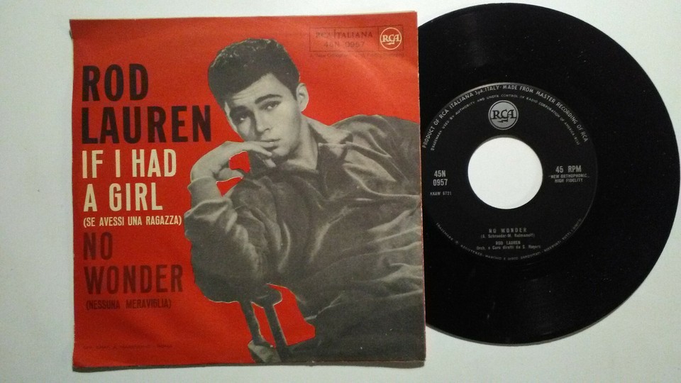 ROD LAUREN IF I HAD A GIRL 7"+PS ITALY RCA ITALIANA US 50'S TEEN POP | eBay