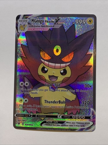 Pikachu Cosplay Mega Gengar Pokémon Custom ACG Card Holo Foil Anime ...