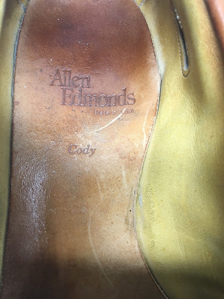 ALLEN EDMONDS CODY LEATHER TASSEL LOAFERS 8 D Dark CHILI BROWN | eBay