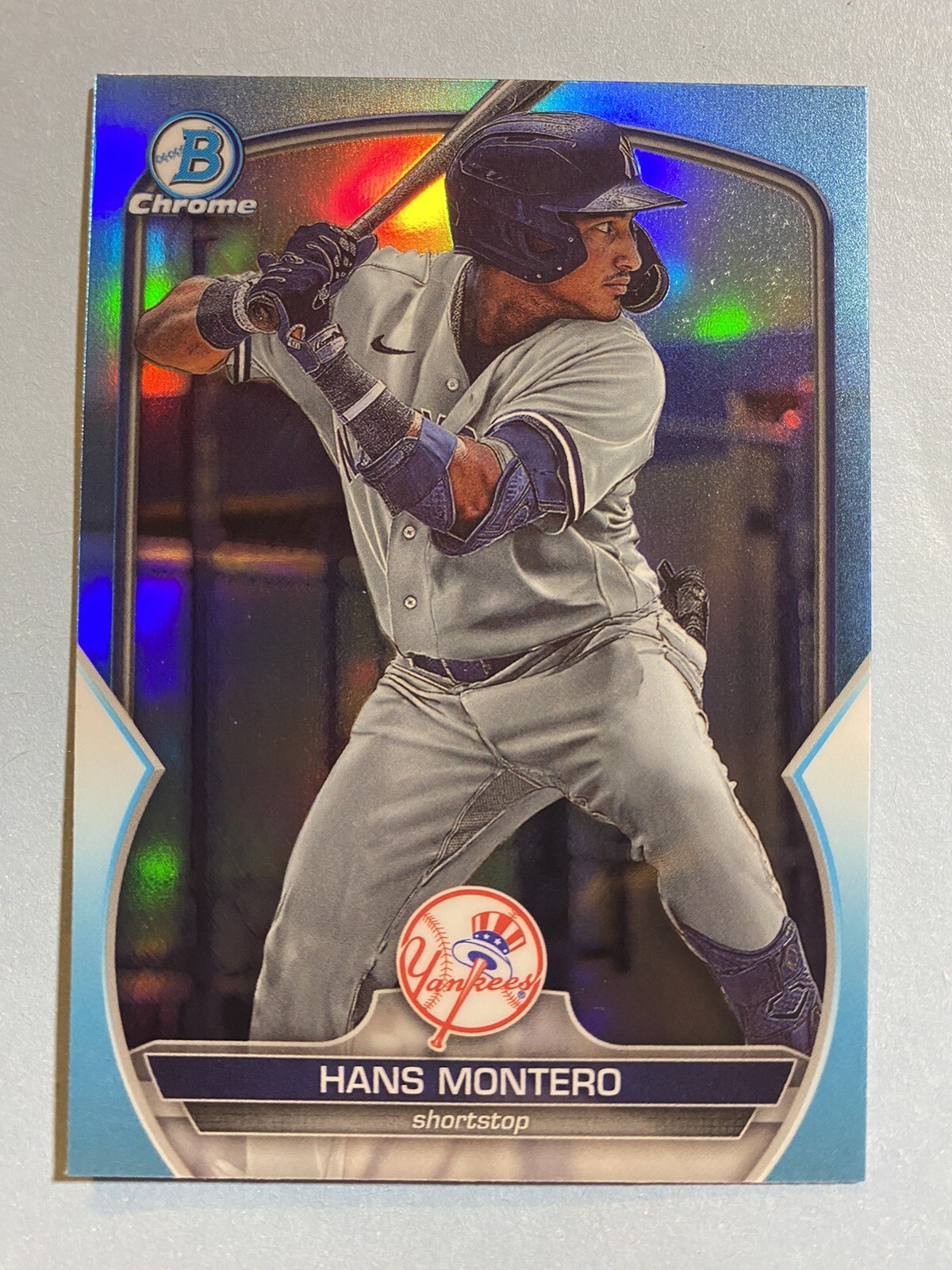 2023 Bowman Draft Chrome Hans Montero Sky Blue Refractor New York ...