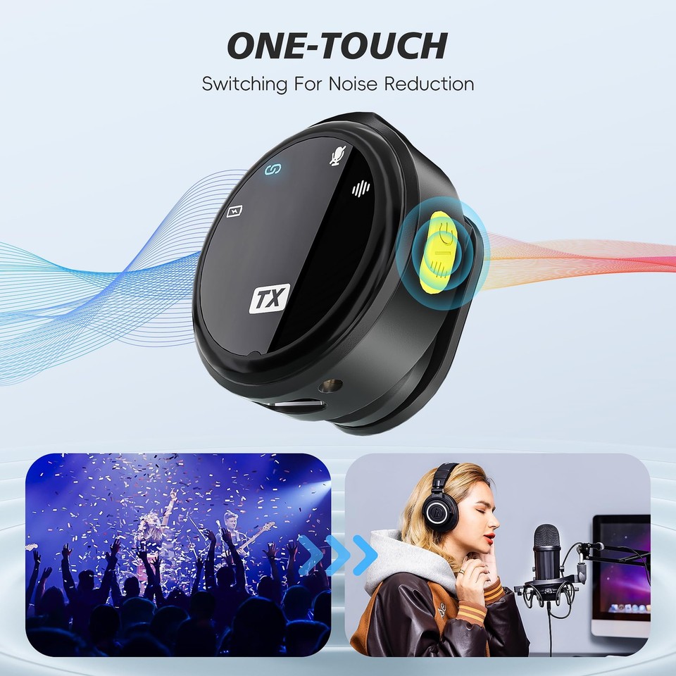 Wireless Lavalier Microphone for iPhone/Android/Laptop with Type-C Plug ...