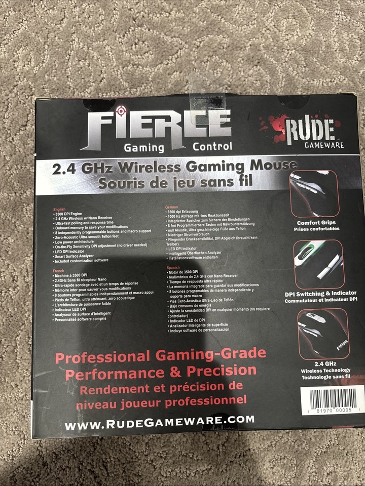 Rude Gameware Fierce Laser Gaming Mouse v. 2 (Fierce) Sealed | eBay