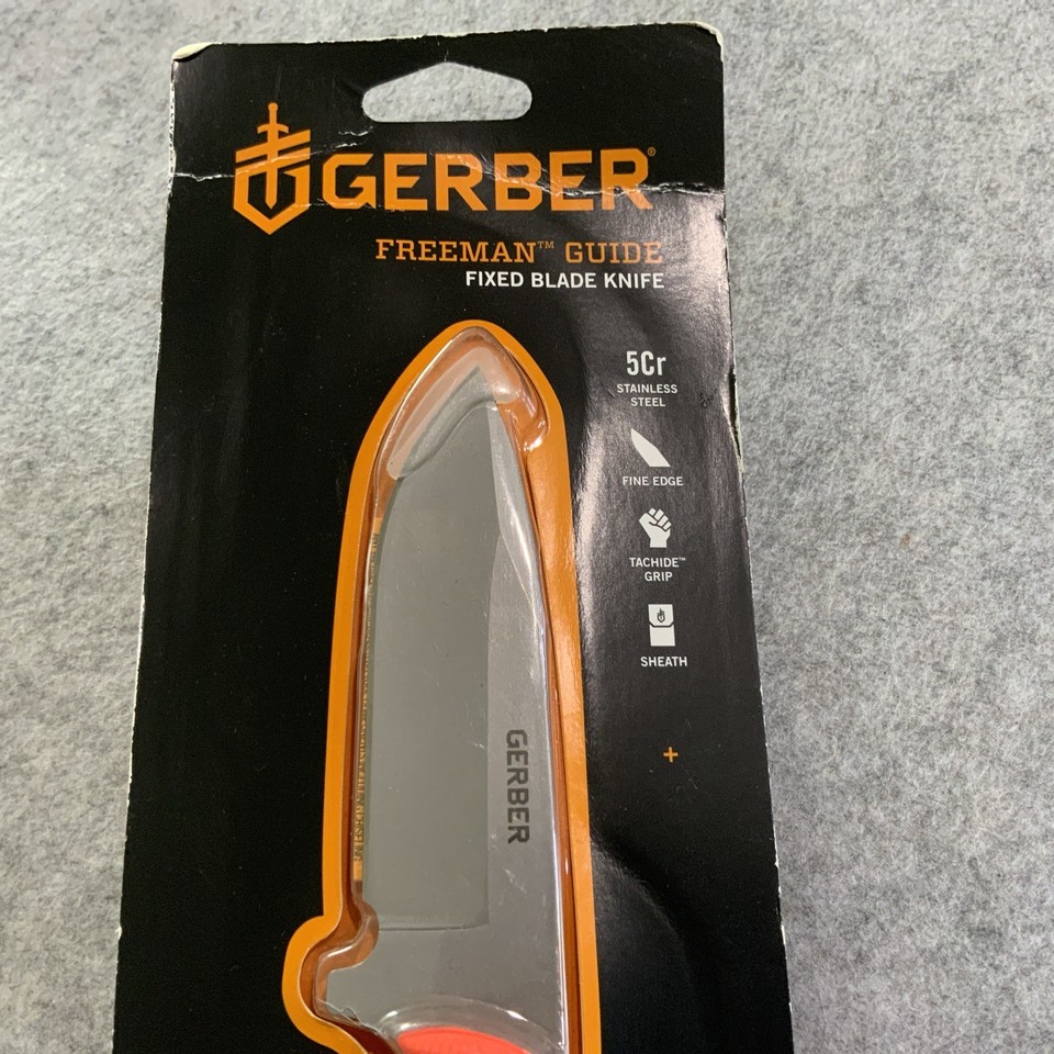 Gerber Freeman Guide 5Cr Steel Fixed Blade Knife Orange Handle New ...