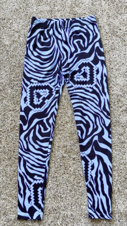 RARE Party Rock Clothing Aqua/Purple Zebra Leggings, LMFAO Merch, Rave ...