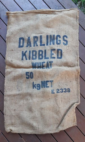 Vintage hessian sack DARLINGS kibbled wheat | eBay Australia