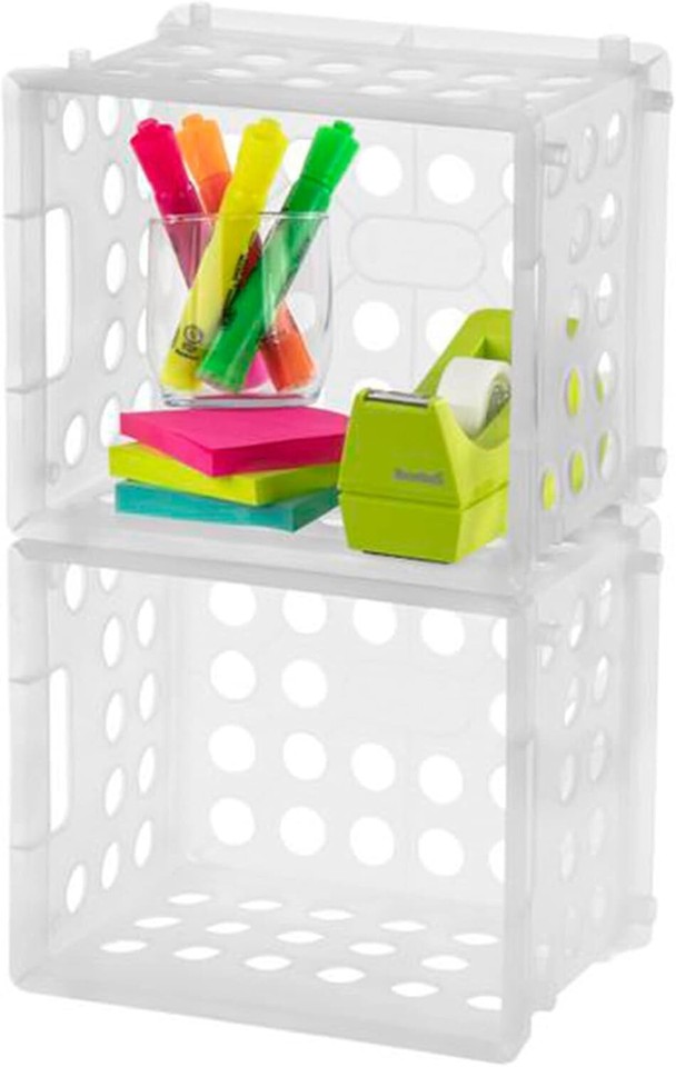 Sterilite Mini Crate Stackable Storage Bin W/ Handles Organizer Case of ...