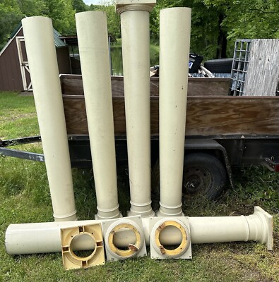 Five Round Wood Porch Columns Bases Are Heavy Molded Plastic. | eBay