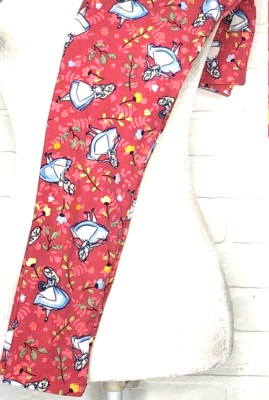 NWT LuLaRoe Disney OS Princess ALICE Strawberry Red MINIFLORAL Leggings ...