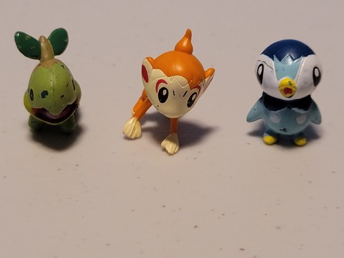 Pokemon 2000s RL Mini Toy Figure Lot 3x Piplup, Turtwig, Chimchar Gen 4 ...