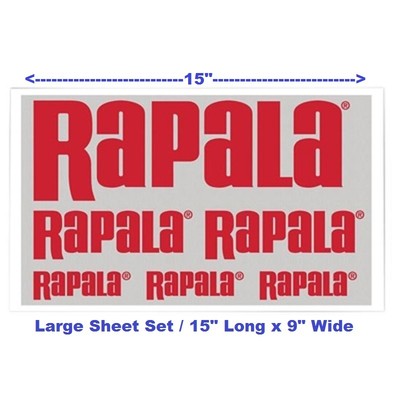 6 Rapala (Large Set) Logo Pro Staff Fishing Lure Decals 15" x 9 ...