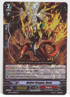 Bushiroad Cardfight Vanguard Amber Dragon, Dusk BT04/S09EN SP Kagero | eBay