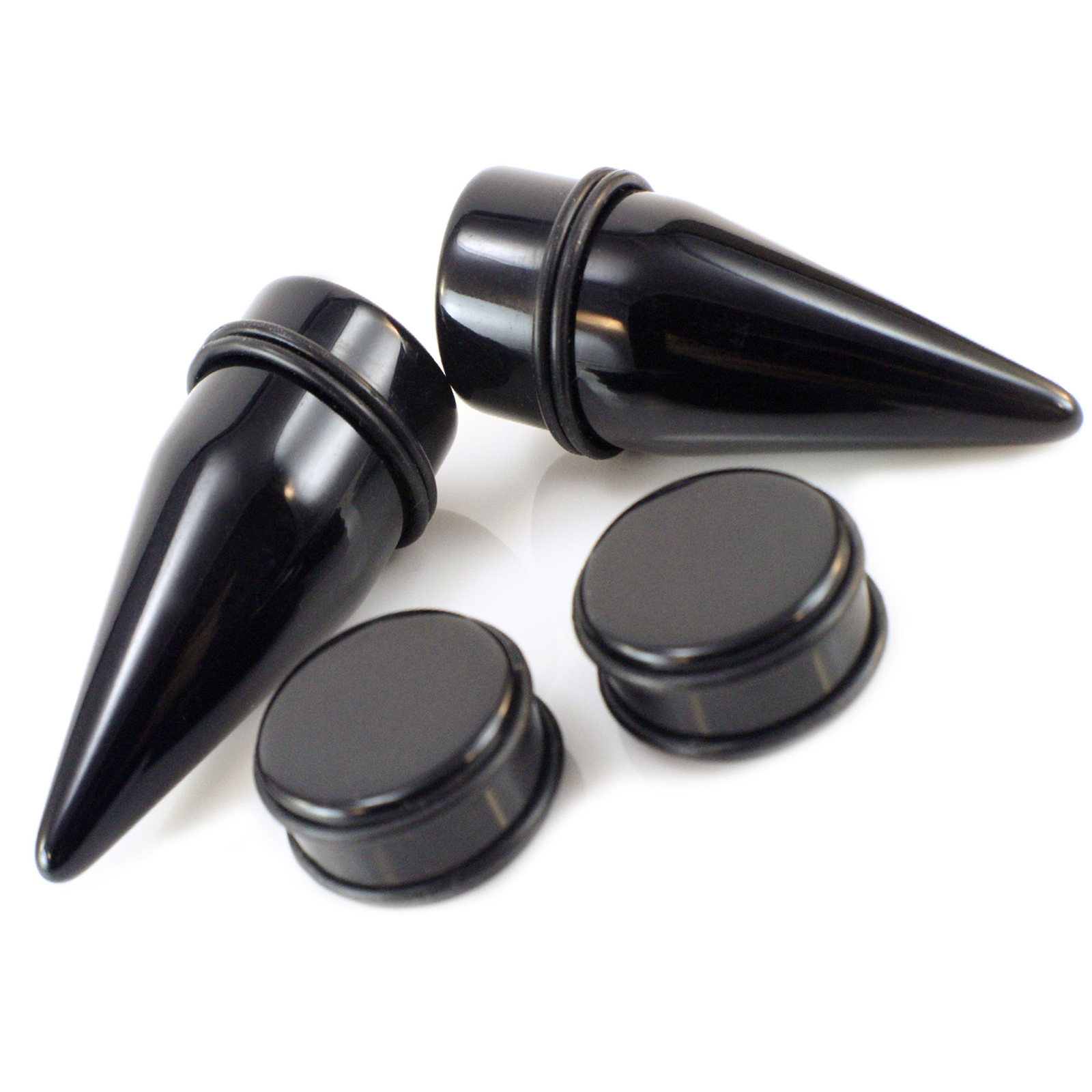 4pc Ear Stretchers Tapers and Plugs 00g 1/2" 9/16" 5/8" 3/4" 7/8" 1 ...