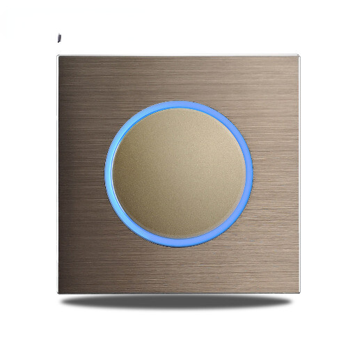 16A Light Switch Matte Aluminium Alloy Panel Circle LED Indicator ...