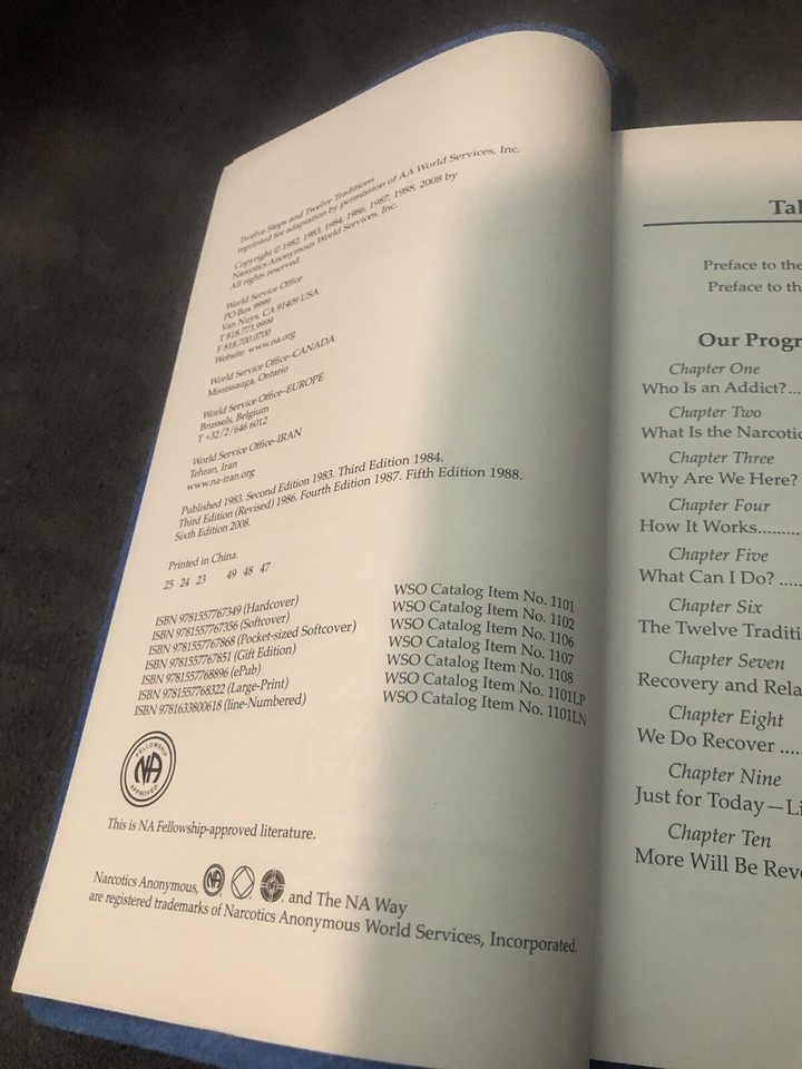 Rare narcotics anonymous 6th edition Book Genuine Leather Bound NA | eBay