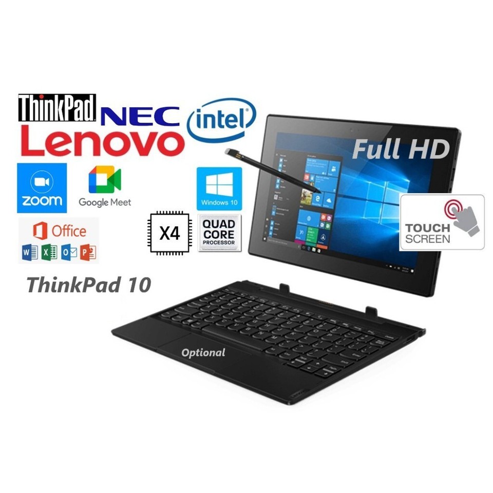 BRAND NEW Lenovo ThinkPad 10-N4100 W10, Intel Celeron CPU 128GB SSD, 8G ...