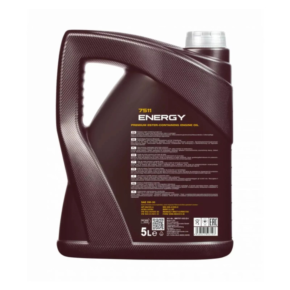 4x Mannol Energy 5W30 Fully Synthetic Engine Motor Oil SN/CH-4 ACEA A3 ...