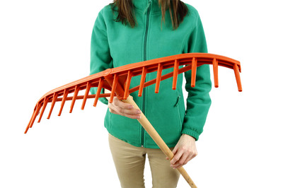 63cm Wide Heavy Duty Plastic Rake Head Lawn Leaf Leaves Garden + 115cm ...