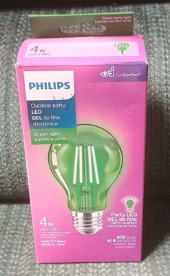 Philips Green A19 Medium 4W Indoor/Outdoor LED Decorative Party Light ...