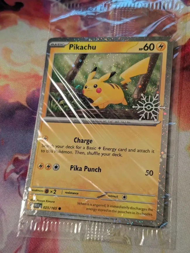 Pikachu ~Burp Swirl~ 025/165 Sealed Snowflake Stamp Cosmo Holo NM ...