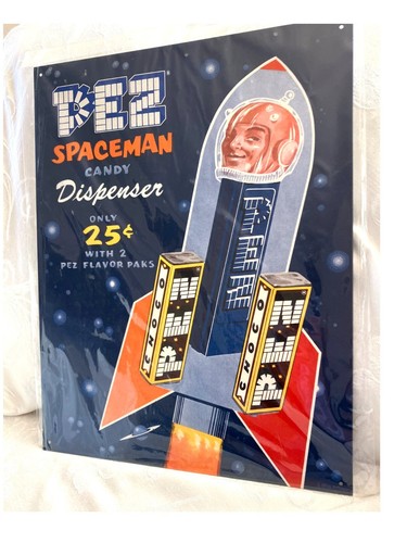 PEZ Spaceman Candy Dispenser Metal Sign 12.5 X 16 inches | eBay