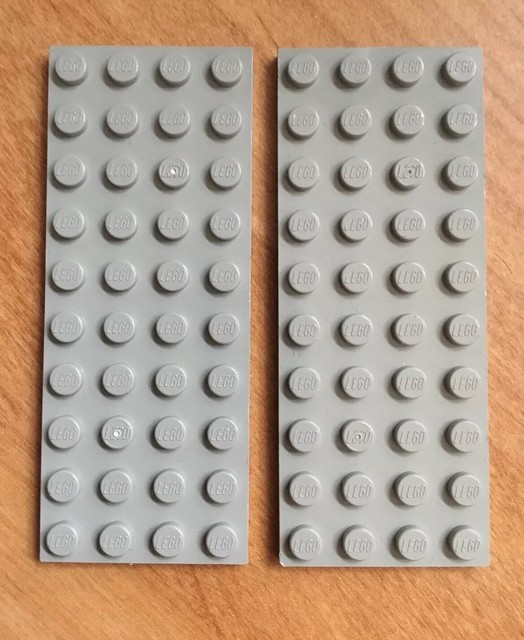 Lego Lot of 2 4x10 Old Light Gray Plates 6086 7839 497 928 6277 4558 ...