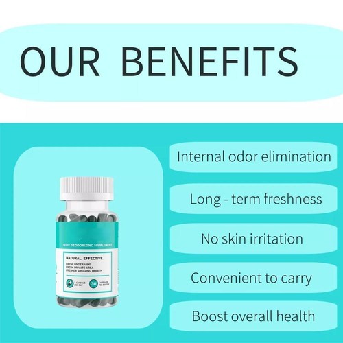 DEOS Full Body Deodorizer 30 Caps - Natural Odor Control, Detox & Gut ...