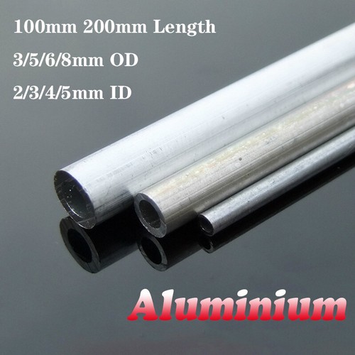 Aluminum Round Tube Pipe 100mm 200mm Length 3mm-8mm OD 2mm 3mm 4mm 5mm ...