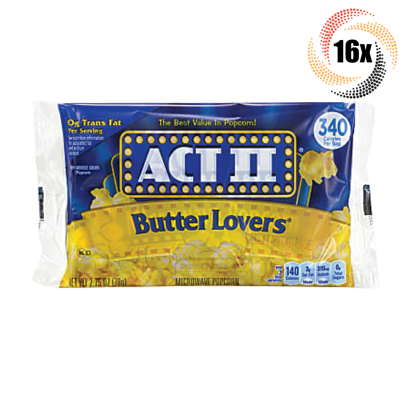 16x Bags Act II Butter Lovers Microwave Popcorn | 2.75oz | Fast Shipping! ACT 2 | eBay