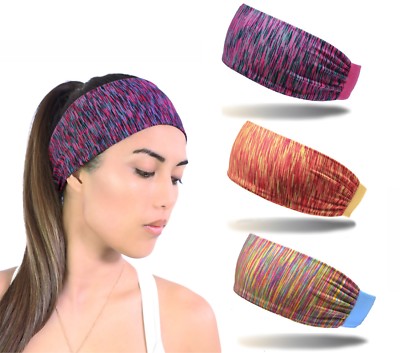 3pcs Women Sport Headband Female Elastic Fitness Sweatband Hairband ...