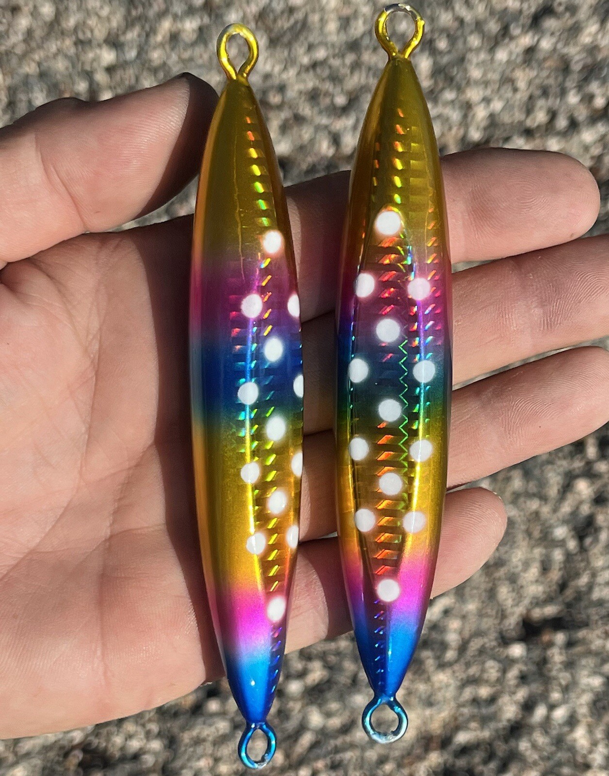 2 300g BLUEFIN TUNA KNIFE JIGS Rainbow Eddie Bomb Heavy Bft Nighttime ...