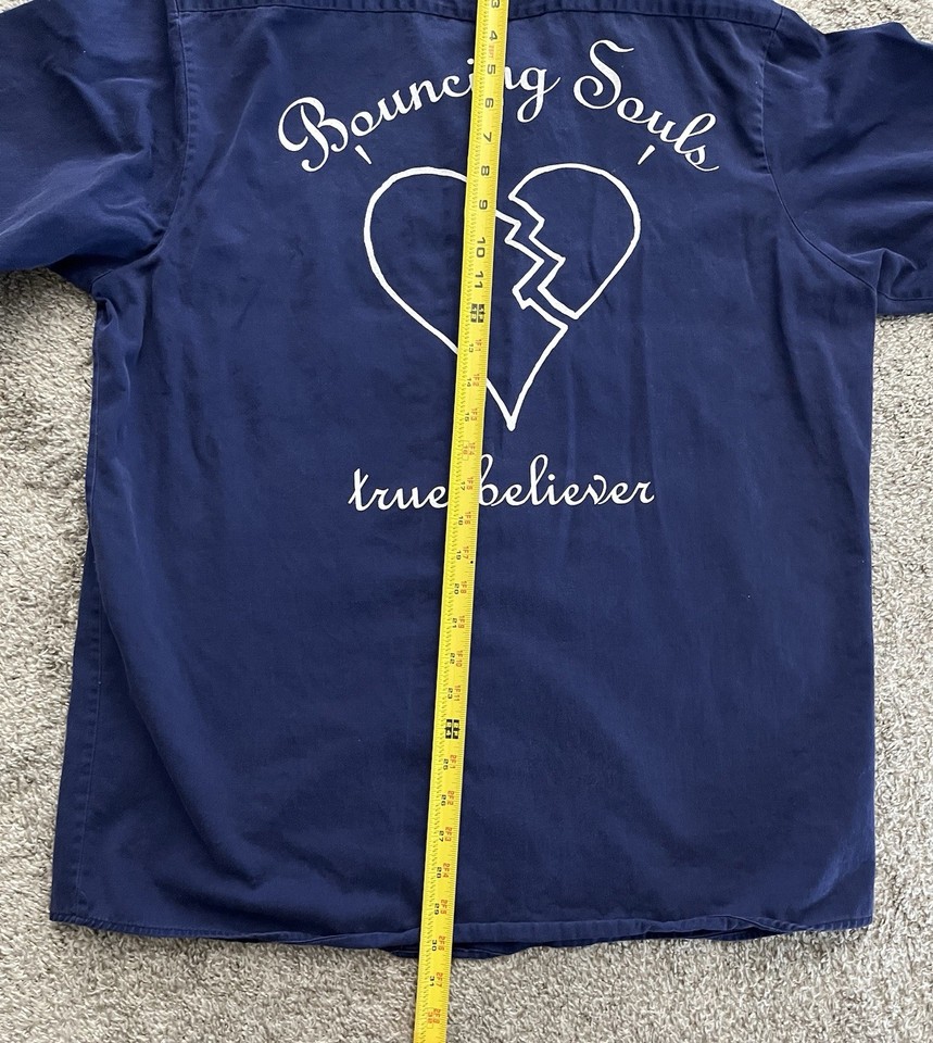 Vintage BOUNCING SOULS Large L Work Shirt 2001 True Believer Blue Jack ...