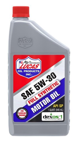 Lucas Oil SAE 5W-30 Fully Synthetic API SP Motor Oil 1 Quart Bottle ...