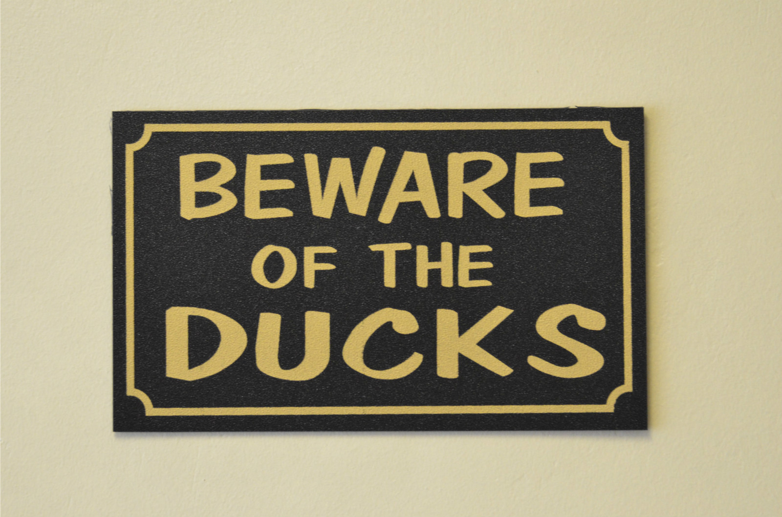 BEWARE OF THE DUCKS sign or sticker 150x90mm livestock farm bird ...