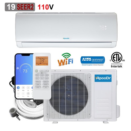 12000 BTU 19 SEER2 Ductless AC Mini Split Air Conditioner Heat Pump ...