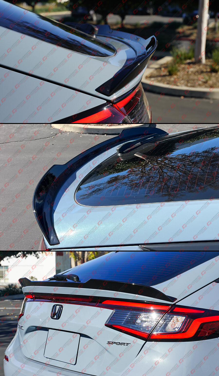 FOR 22-25 Civic Hatchback FL2 FL5 V2 Gloss Black Extended HighKick ...