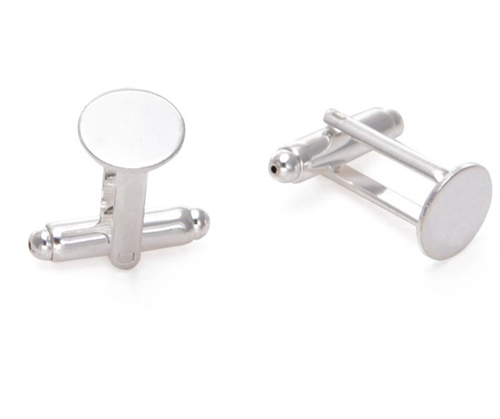 1 pair (2 pcs) of Cufflinks Silver Color Cuff Link Blanks Findings 12mm ...