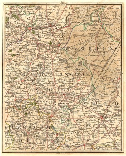 EAST ENGLAND.Isle of Ely Fens Cambridge Peterborough Bedford Hunts.CARY ...