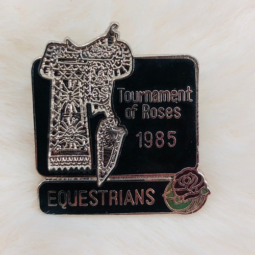 Vtg 1985 Tournament of Roses Equestrians Rose Bowl Parade Souvenir Pin ...