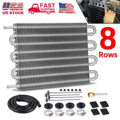 8 Rows Universal Aluminum Remote Transmission Oil Cooler Radiator ...