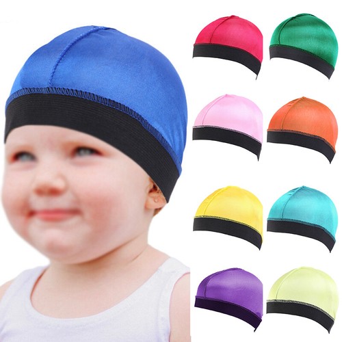 Baby Kinder Dome Wave Cap Low Dome Caps Breites Gummiband Einfarbig} K ...