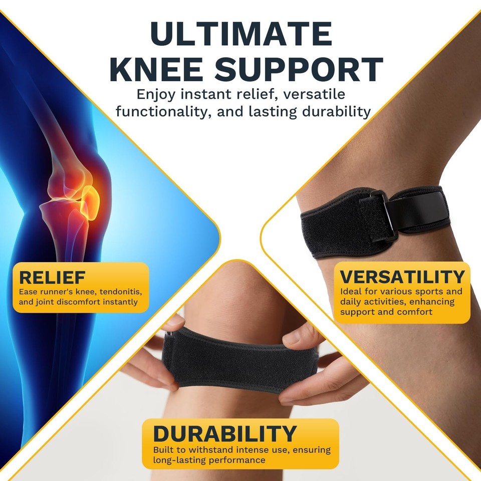 Patellar Tendon Support Strap, Adjustable Knee Support Strap Patella ...
