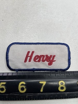 Vintage Red w/ Blue Border HENRY Name Patch (Uniform ID Workwear ...