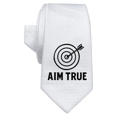 'Aim True Target With Arrow And Slogan' White Tie with Gift Box ...