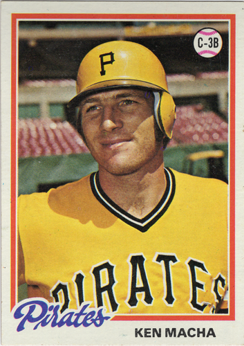 1978 Topps Ken Macha #483 Pittsburgh Pirates Rookie MLB Baseball Base ...