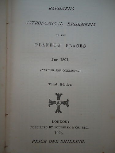 RAPHAEL'S EPHEMERIS - 1981 - 1910 - HB - ASTROLOGY 1924 | eBay UK