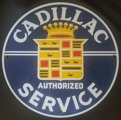 Cadillac Service Sign 11 3/4" Ceramic/Porcelain on Steel | eBay