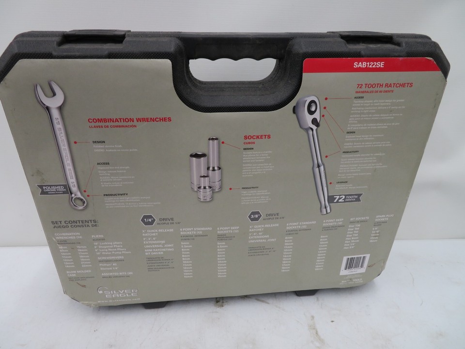 Matco SAB122SEA Silver Eagle 122 Piece Silver Eagle Master Tool Set 1/4 ...
