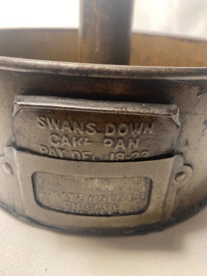 1923 Swans Down Cake Pan Pat. Dec 18-23 E. Katzinger Co. Chicago | eBay