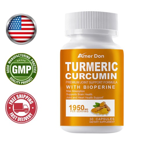 Turmeric Curcumin with Ginger Bio pepper 1950mg Triple Strength ...