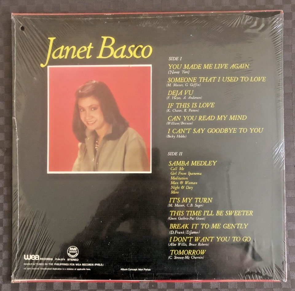 RARE LP Philippines OPM 1982 JANET BASCO NEAR MINT factory sealed ...